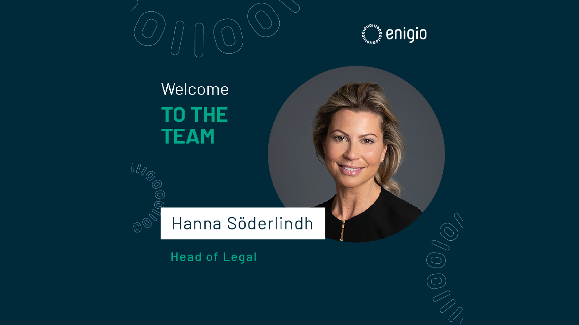 Hanna Söderlindh joins Enigio as Head of Legal - Enigio